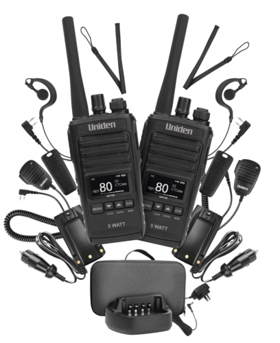 UH755-2DLX 5 Watt UHF CB Splashproof Handheld Radio – Deluxe Pack ...